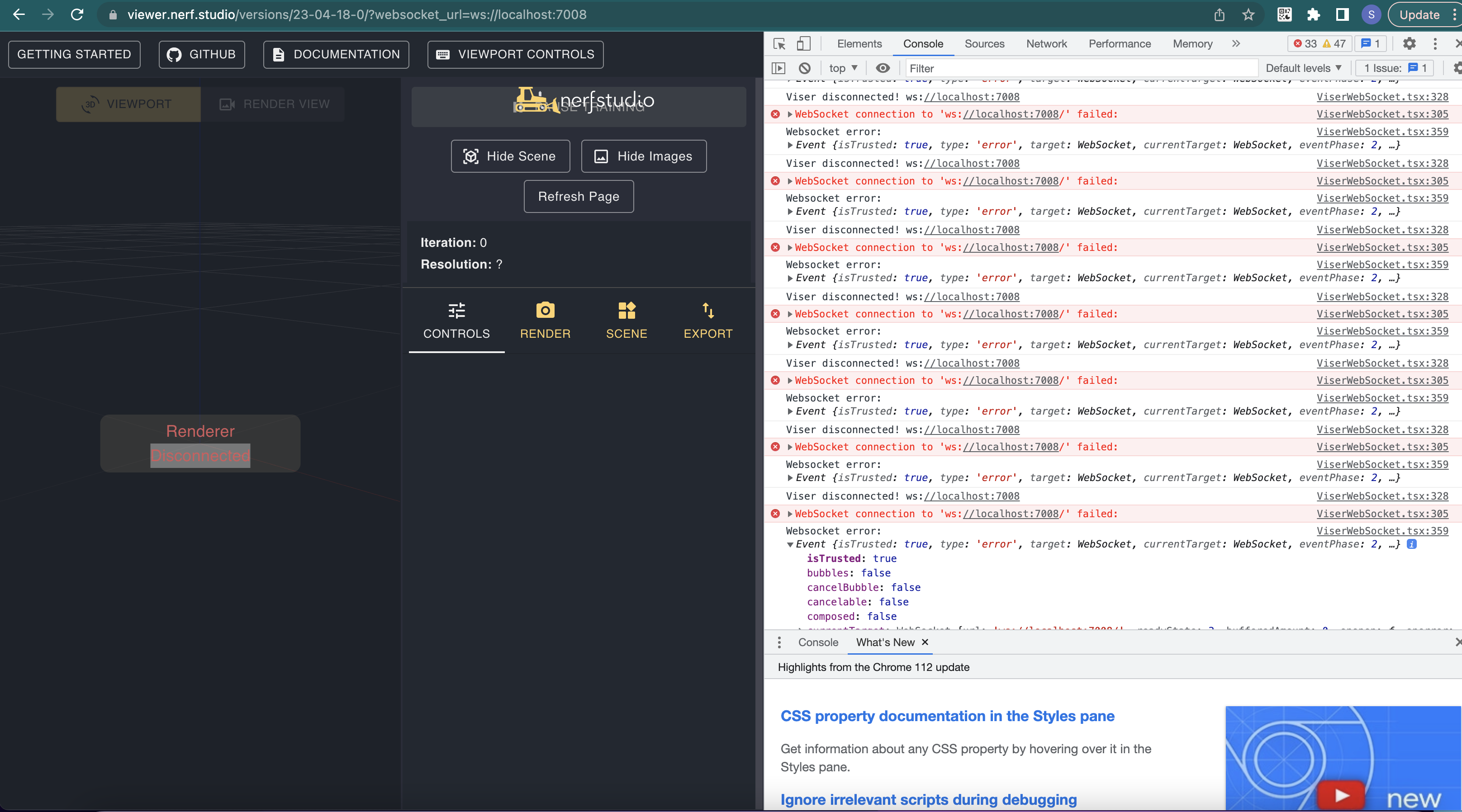 Blank viewer · Issue #1735 · nerfstudio-project/nerfstudio · GitHub
