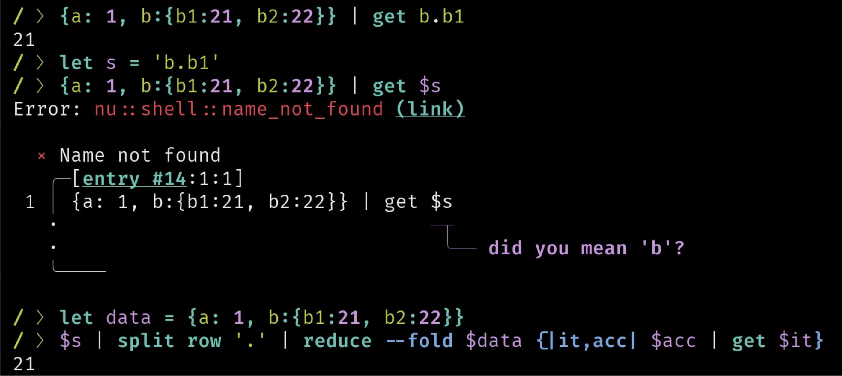 `get` Should Accept Cellpath Specified As String · Issue 6597 · Nushellnushell · Github