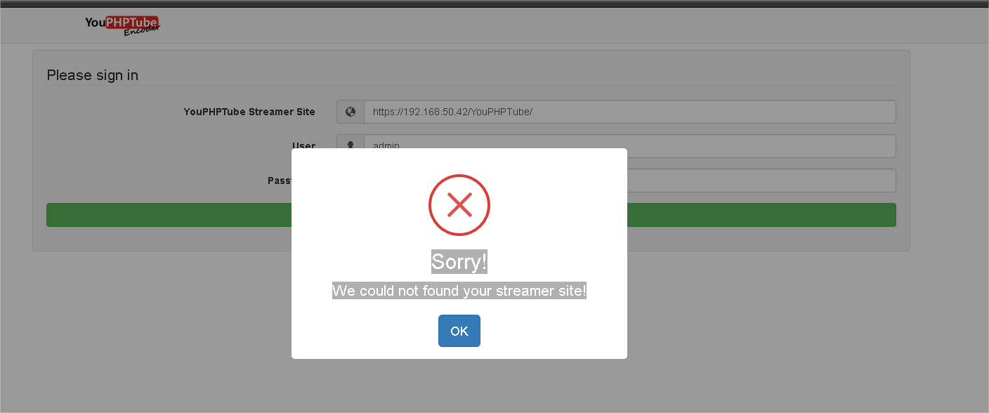 Sorry! We could not found your streamer site! - How fix it ? and ...
