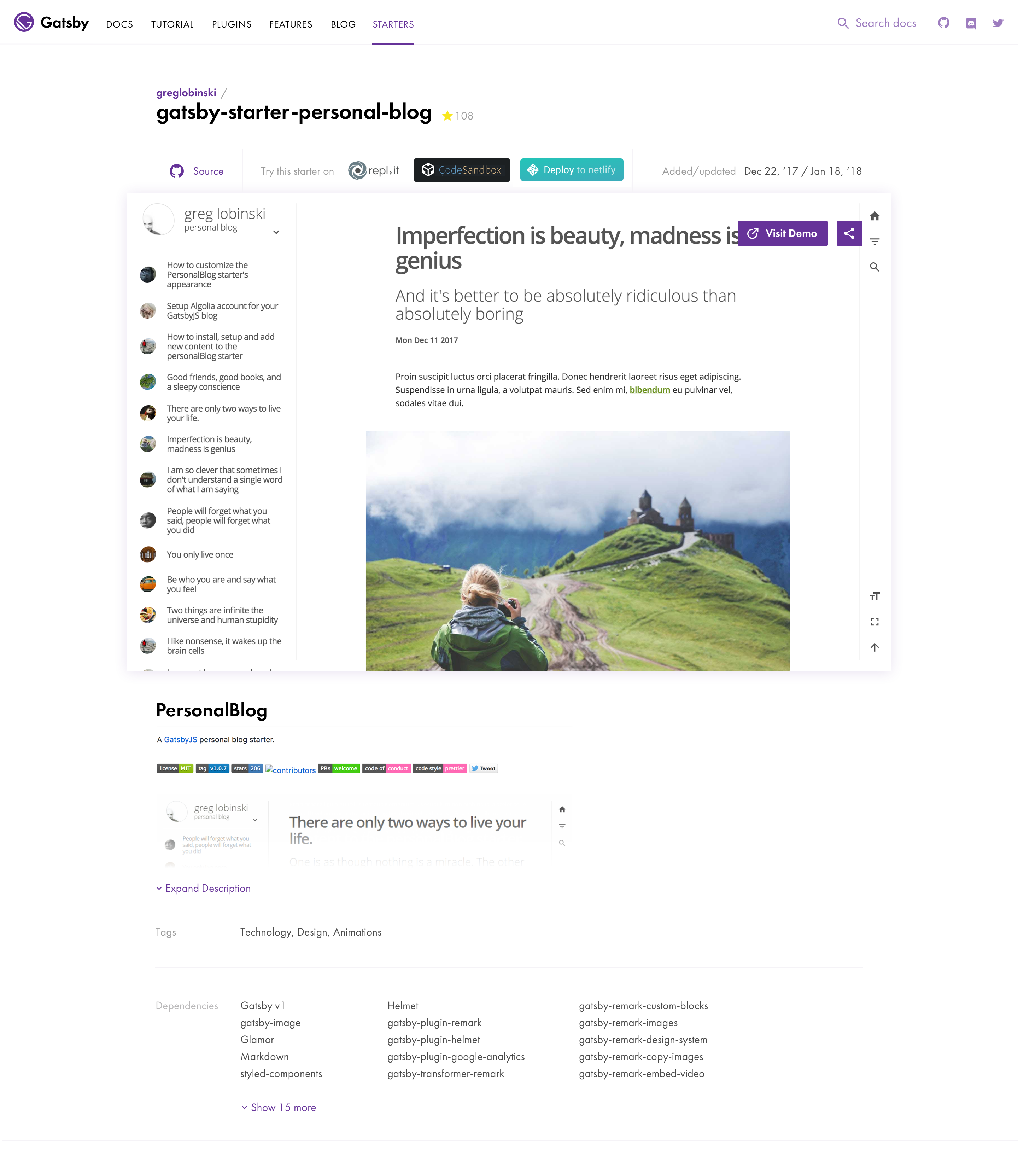Overall typography edits - starter showcase · Issue #6719 · gatsbyjs/gatsby · GitHub