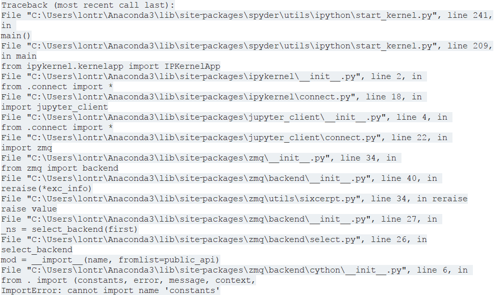 Spyder Ipython Console Shows An Error Occurred While Starting The 