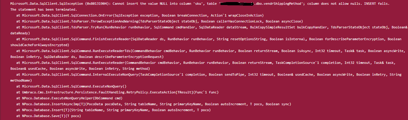 Exception thrown when saving Shipping Method without a SKU · Issue #384 · umbraco/Umbraco ...