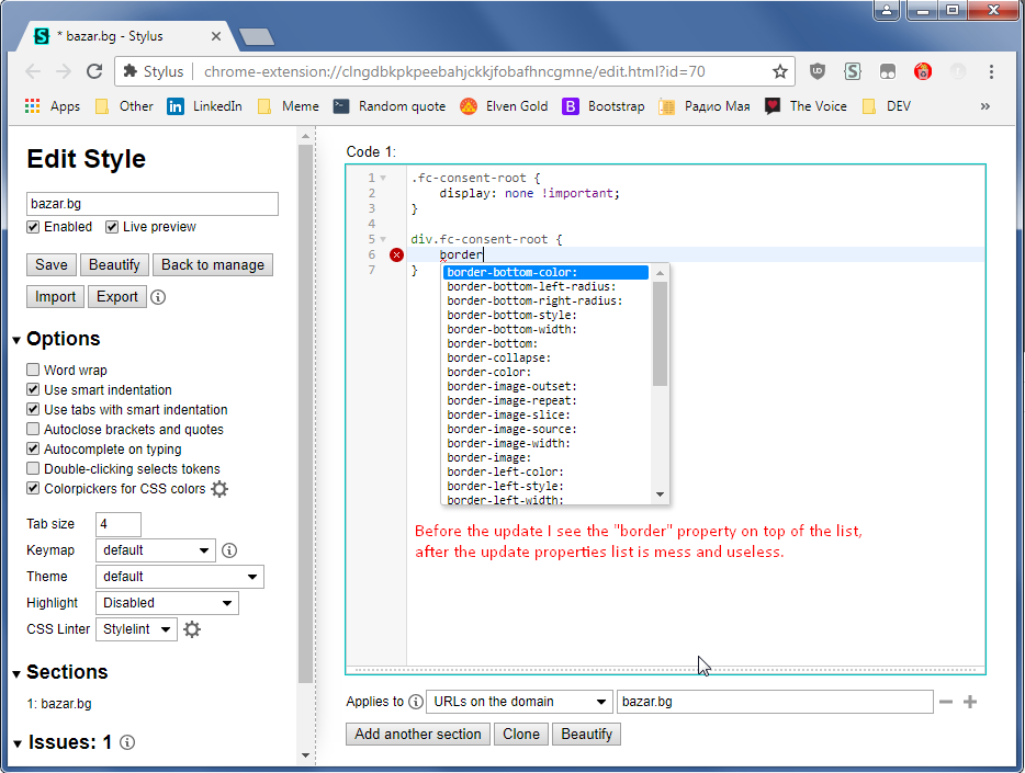 Last update is broken · Issue #1188 · openstyles/stylus · GitHub