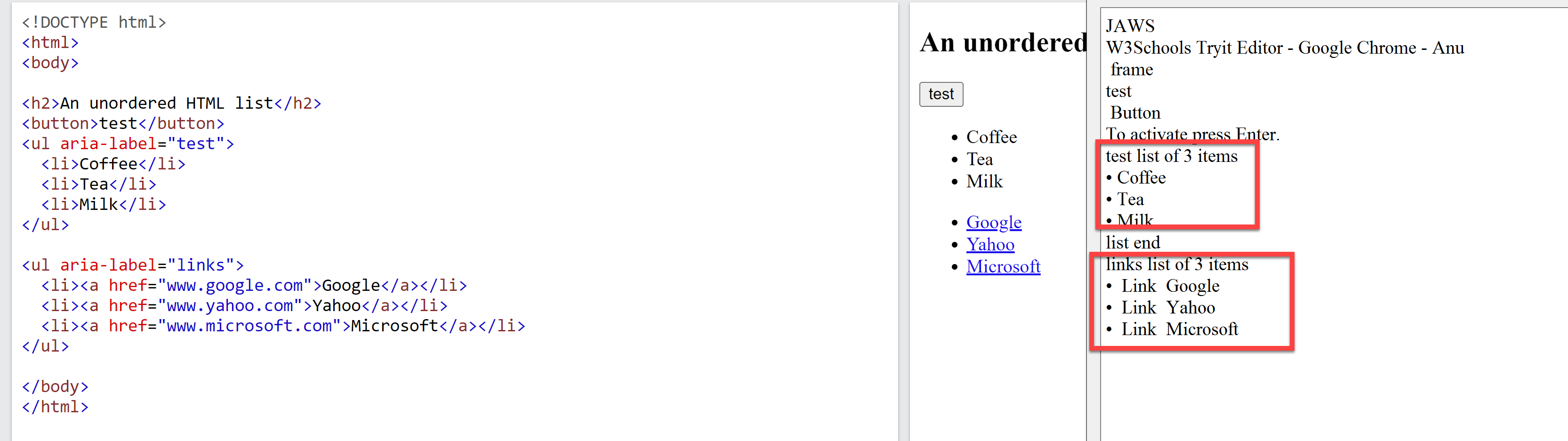 JAWS not announcing item/position count when traversing through native HTML unordered lists ...
