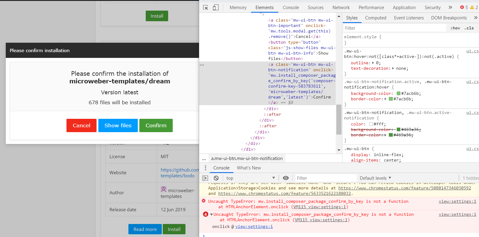v1.1.12 - problem with installing theme update · Issue #617 · microweber/microweber · GitHub