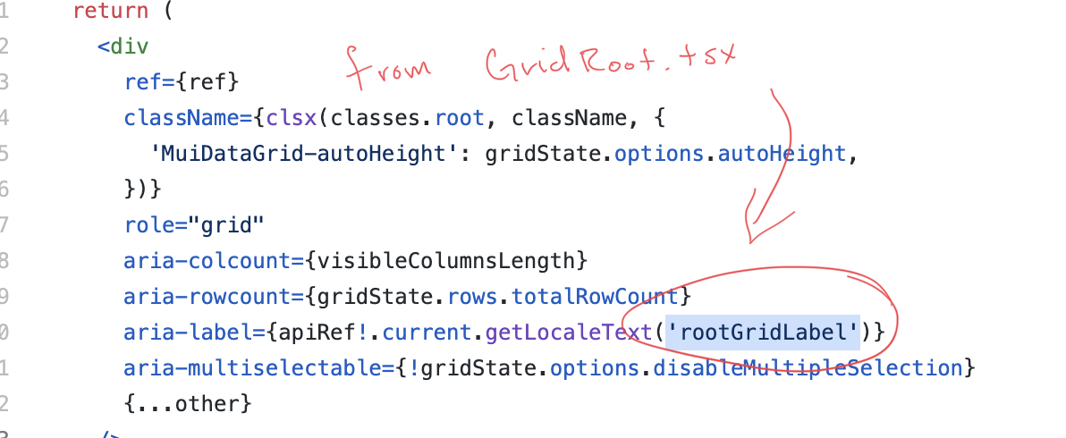 [DataGrid] customizable aria-label or aria-labelledby field · Issue ...