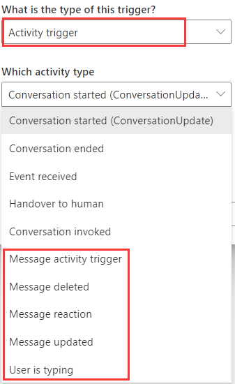 New Trigger Menu Shows Duplication Of `activity Trigger` And `message Activity Trigger` · Issue