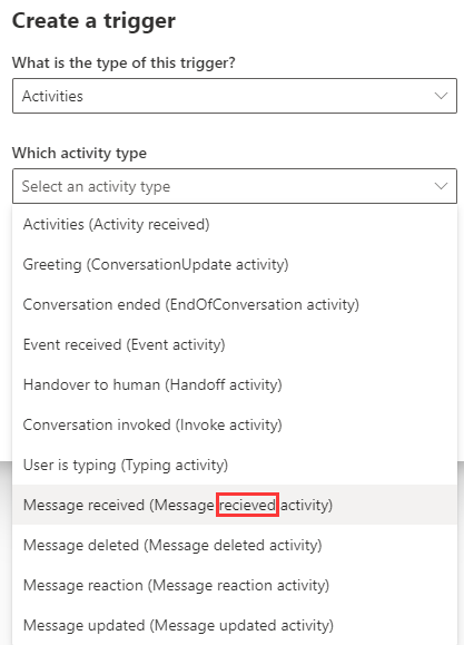 A Typo In Message Received Activity · Issue 3471 · Microsoft Botframework Composer · Github