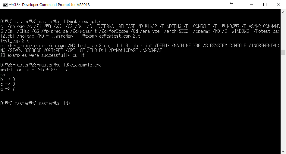 Question about finding all possible solution of simple equation using Z3 in Windows 10, VS2013 ...