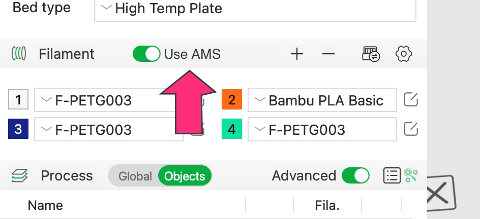 "Enable AMS" should be a project setting, not a print setting · Issue #1480 · bambulab ...