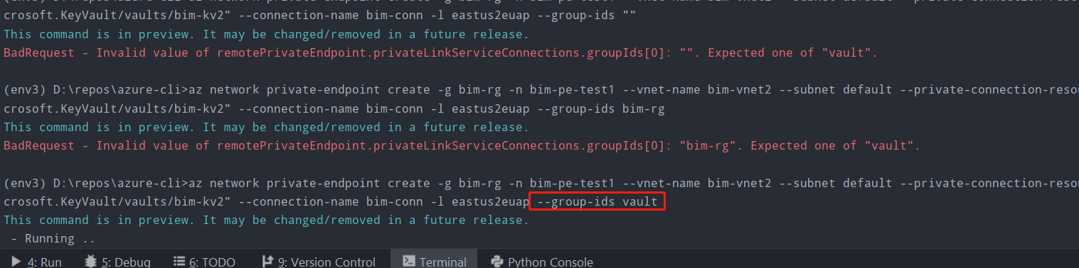 Unclear error message while creating private endpoint · Issue #11667 ...