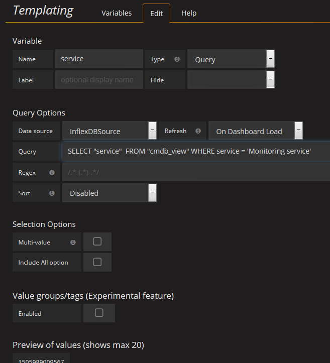 Influxdb Templating Query Always Returns Timestamp · Issue 9414 · Grafanagrafana · Github