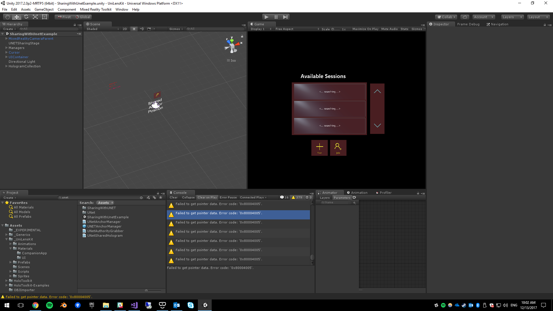 Failed to get pointer data. Error code: '0x80004005'. · Issue #1500 ...