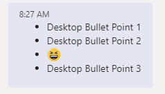 Bullet point formatting breaking between desktop and mobile teams · Issue #1124 · MicrosoftDocs ...