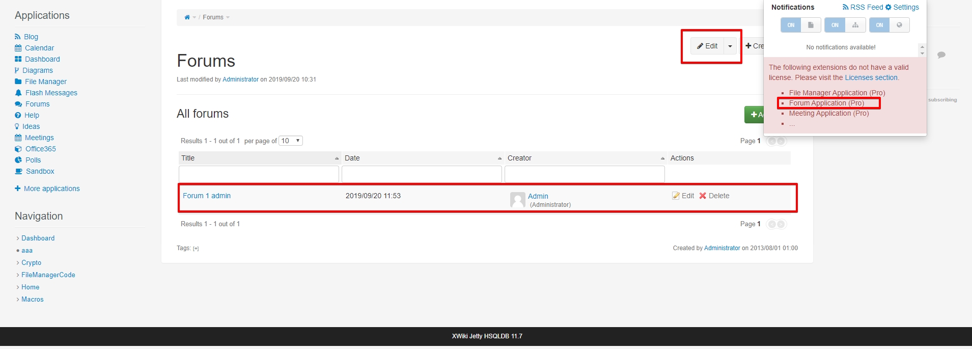 Pro applications have Edit right on their page and some can be used without any license after ...