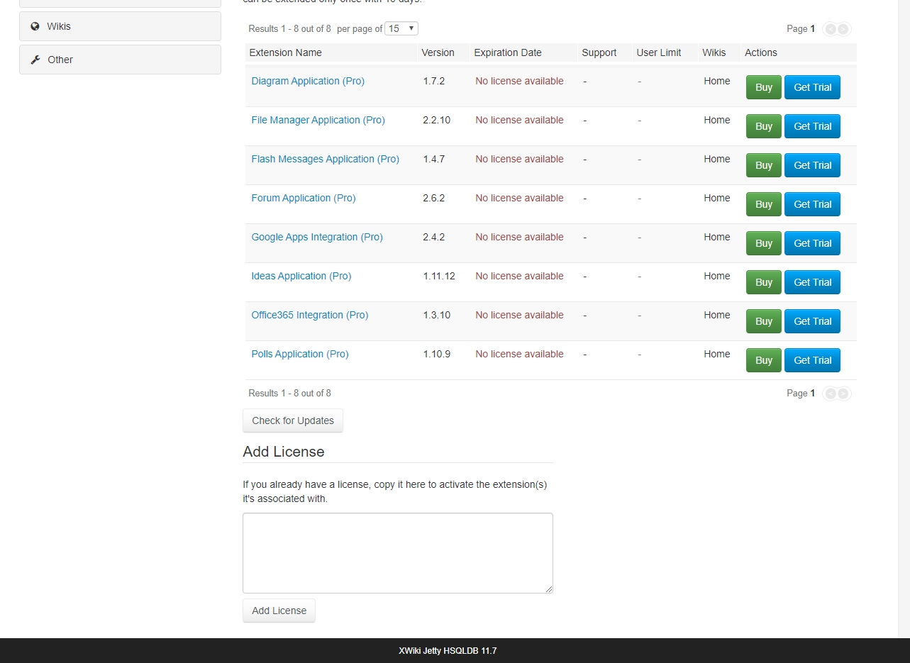 Pro applications have Edit right on their page and some can be used without any license after ...