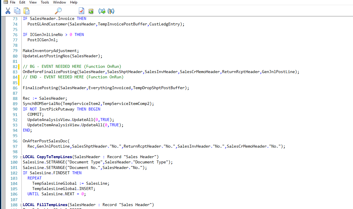 [Event Request] Codeunit 80 Sales-Post: on before FinalizePosting · Issue #4039 · microsoft/AL ...