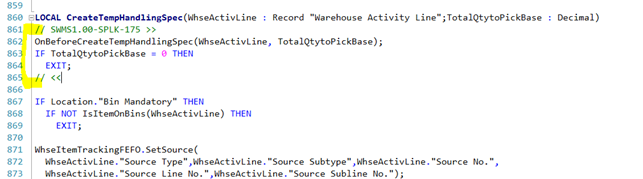 Event Request Codeunit 7322 Function Createtemphandlingspec · Issue 2892 · Microsoft
