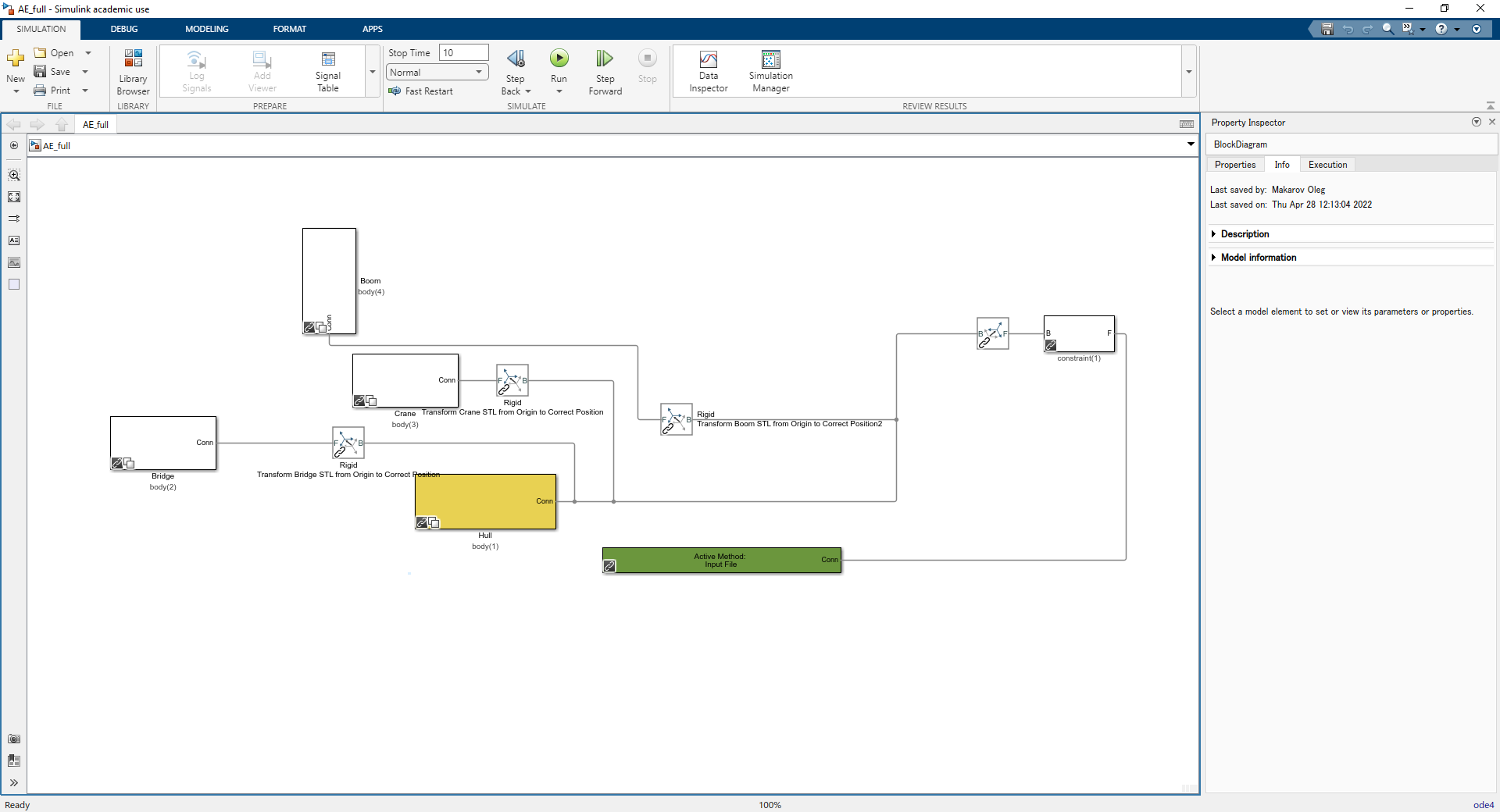 [Theory or Implementation] Crane ship simulation Capytaine -> Wec-SIM ...