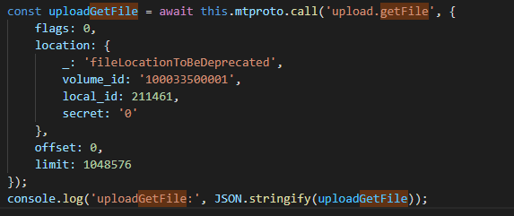 "upload.getFile" not working · Issue #179 · alik0211/mtproto-core · GitHub