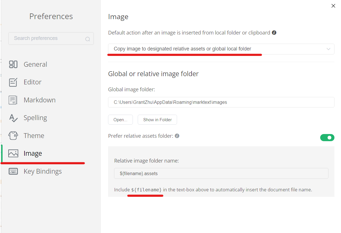 saved images folders configured as a relative path · Issue #3087 · marktext/marktext · GitHub