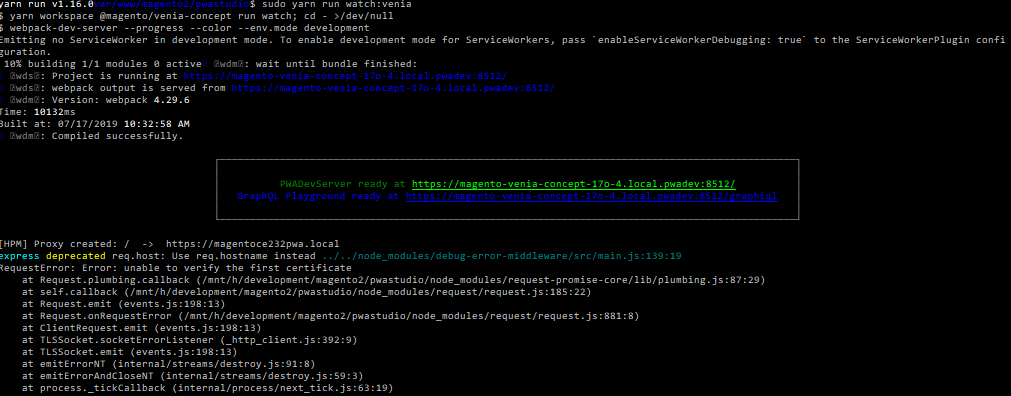 [bug]: RequestError: Error: unable to verify the first certificate · Issue #1443 · magento/pwa ...