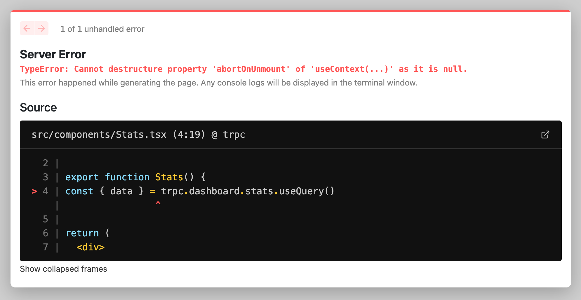 feat: better error, when forgetting to wrap `_app.tsx` in `withTRPC` HOC · Issue #3957 · trpc ...