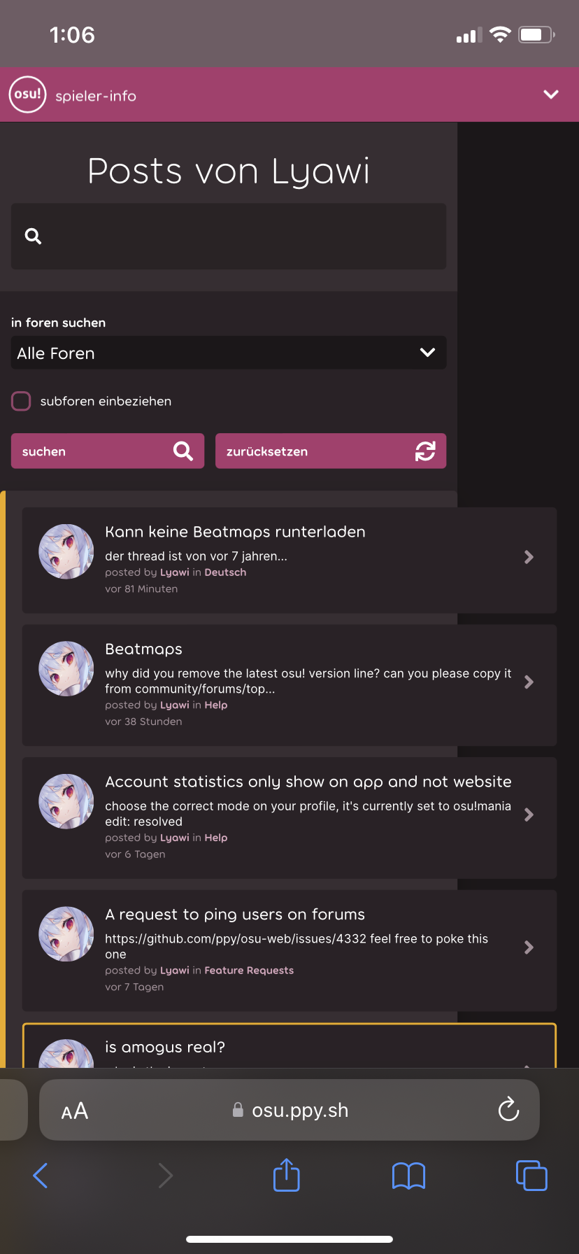 Forum post search card overflows in Safari and Chrome · Issue #10034 · ppy/osu-web · GitHub