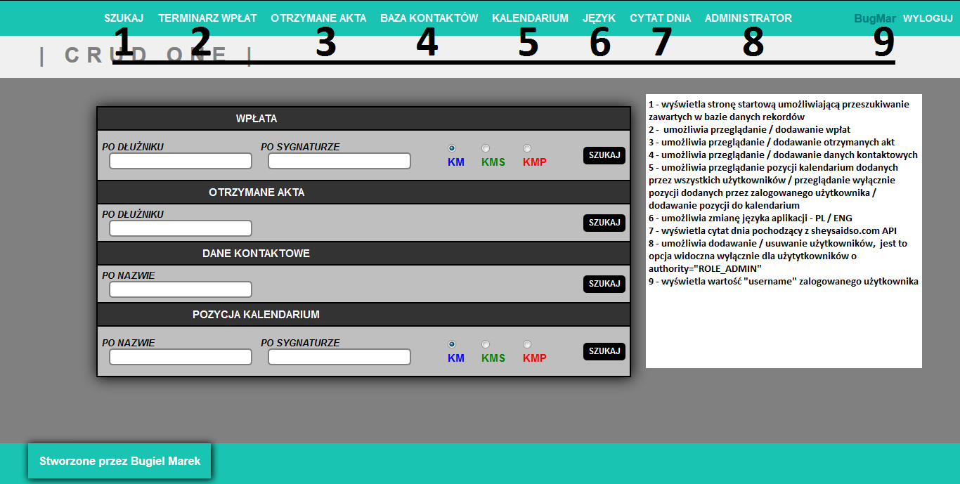 GitHub - bugielmarek/rep_one: crud_one repository
