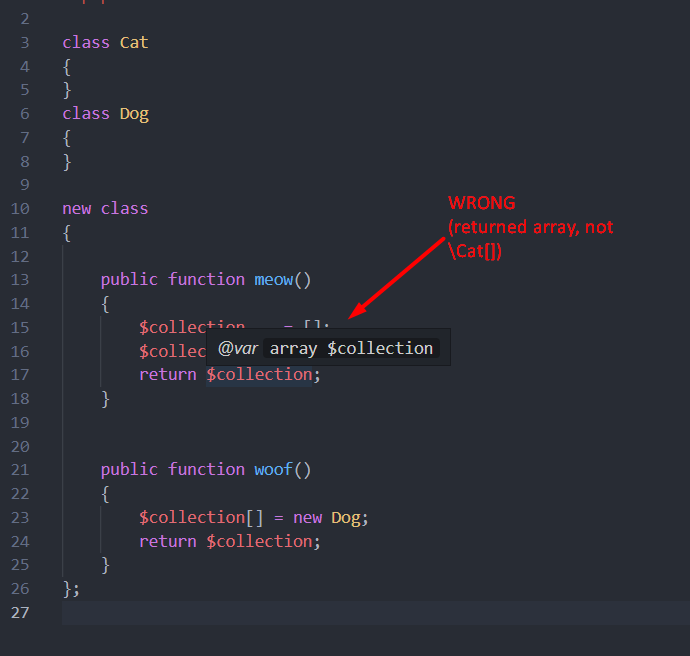 No detect type array when array start empty · Issue #2080 · bmewburn/vscode-intelephense · GitHub