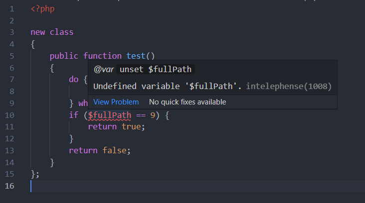 Variables in do loop not recognized · Issue #2138 · bmewburn/vscode-intelephense · GitHub