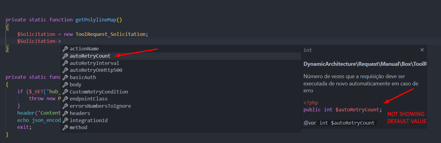 Show default value of property · Issue #2663 · bmewburn/vscode-intelephense · GitHub
