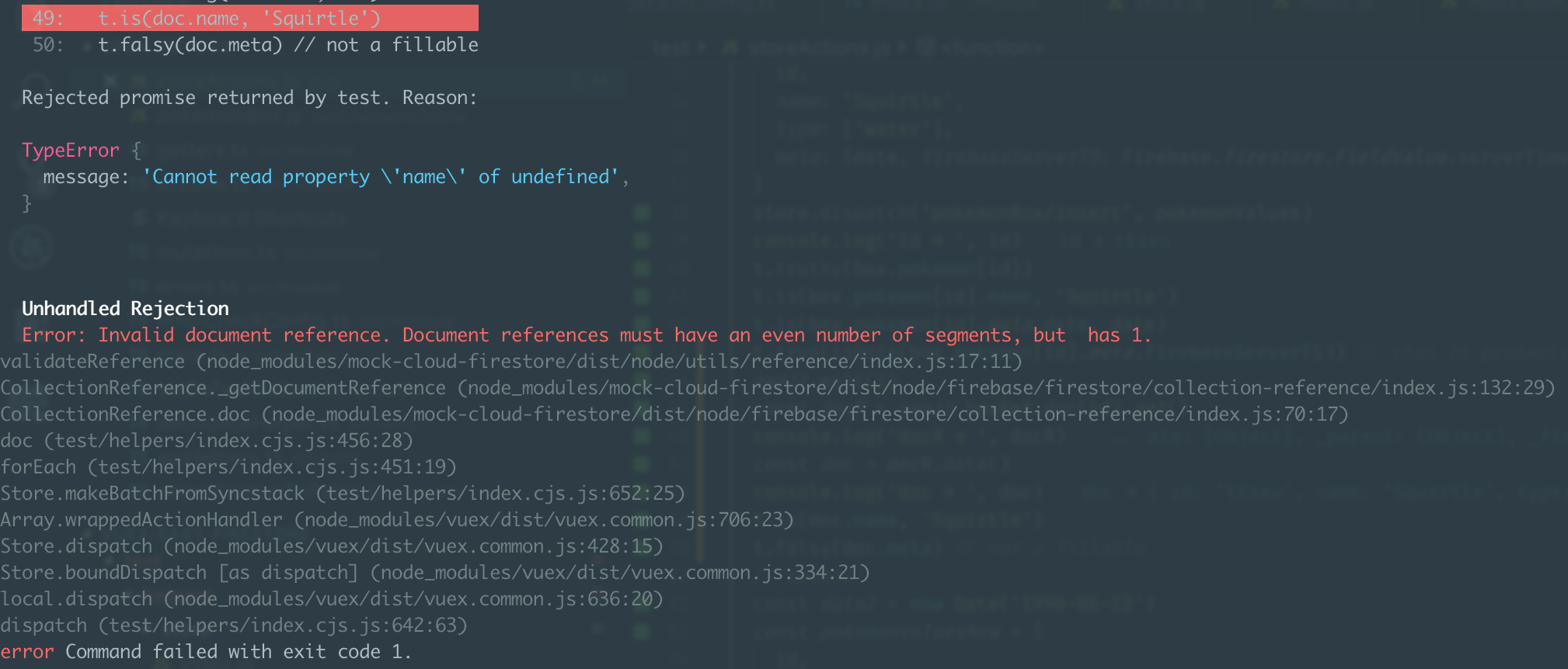 Error: Invalid document reference. Document references must have an even number of segments, but ...