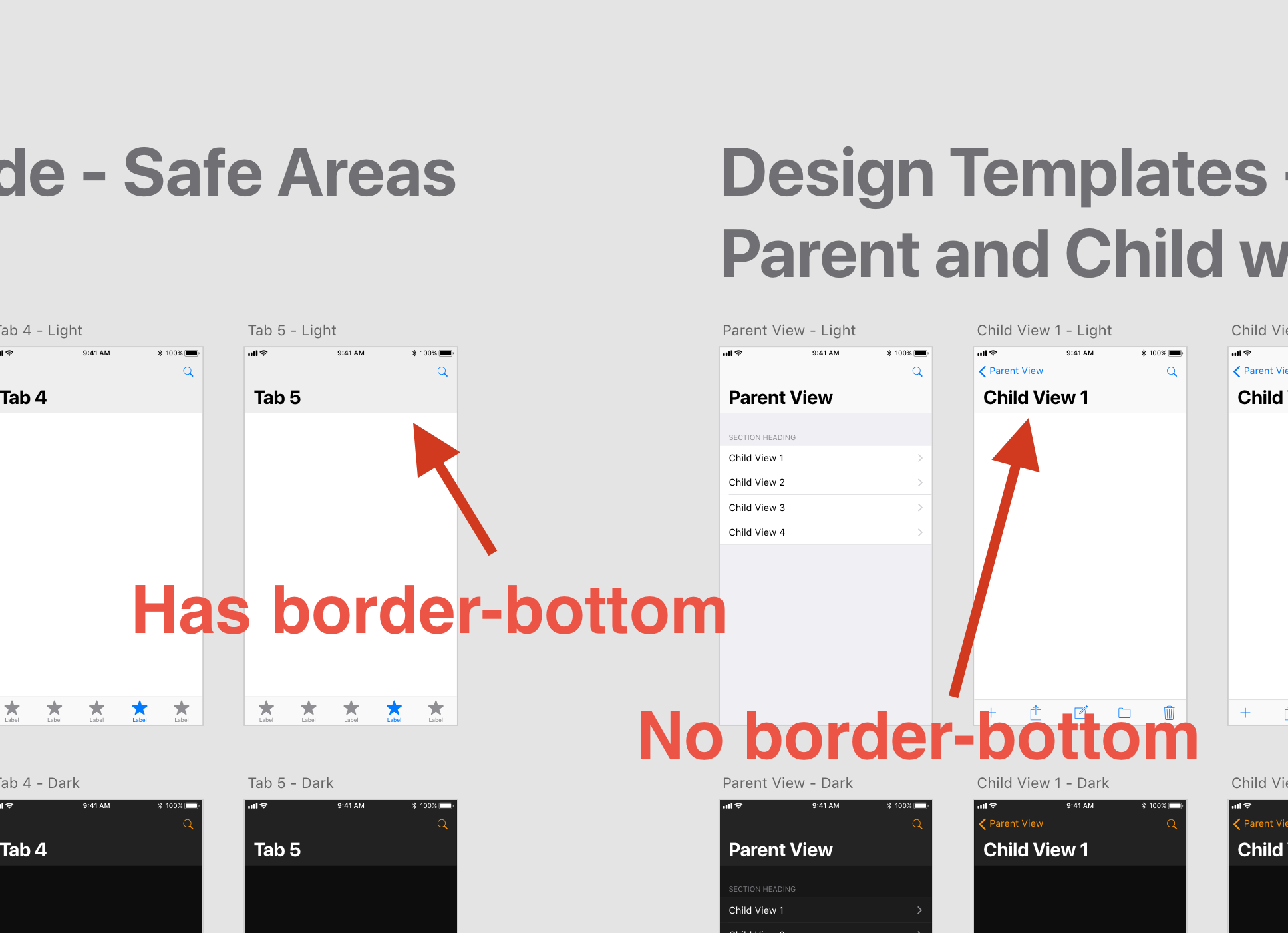  styling IOS Layout Header Has No Border bottom Issue 2846
