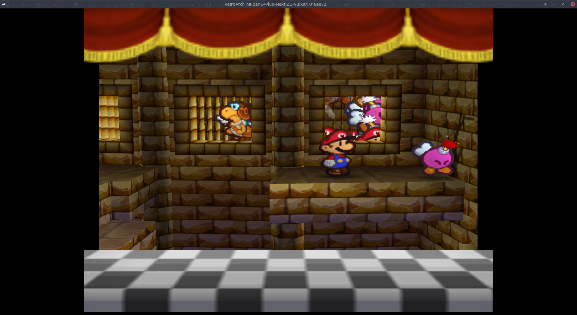 paper-mario + glide64: works with mupen64plus, buggy with mupen64plus ...