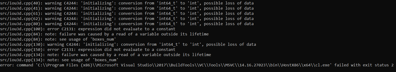 iou_3d compile error in windows10 vs2017 cuda10 · Issue #134 · sshaoshuai/PointRCNN · GitHub