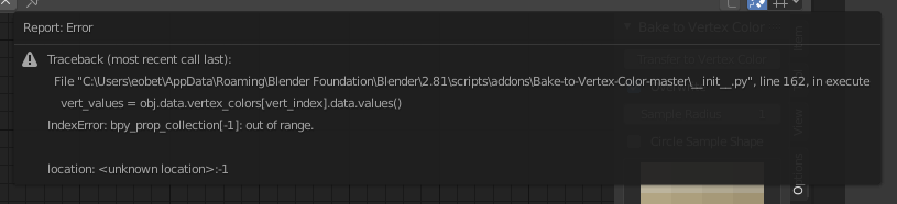 Various errors (with screenshots) · Issue #1 · danielenger/Bake-to-Vertex-Color · GitHub