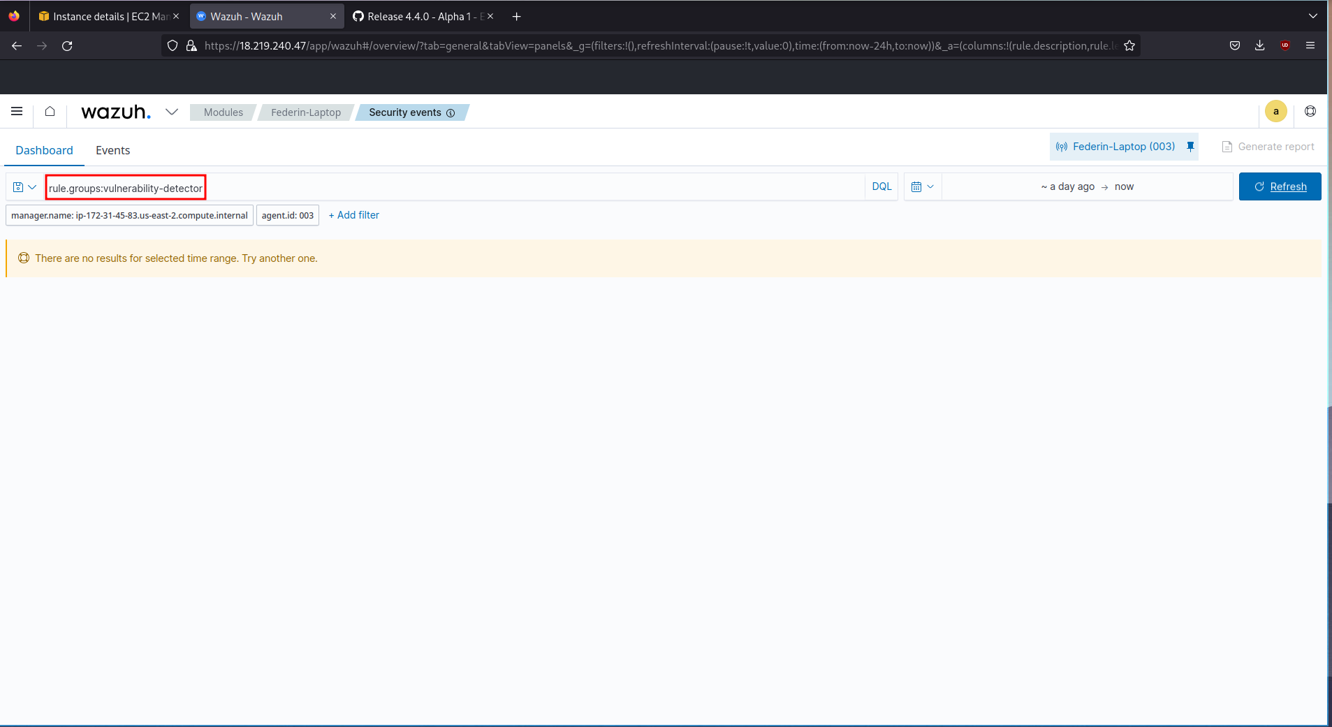 Release 4.4.0 - Alpha 1 - E2E UX tests - Vulnerability Detection ...