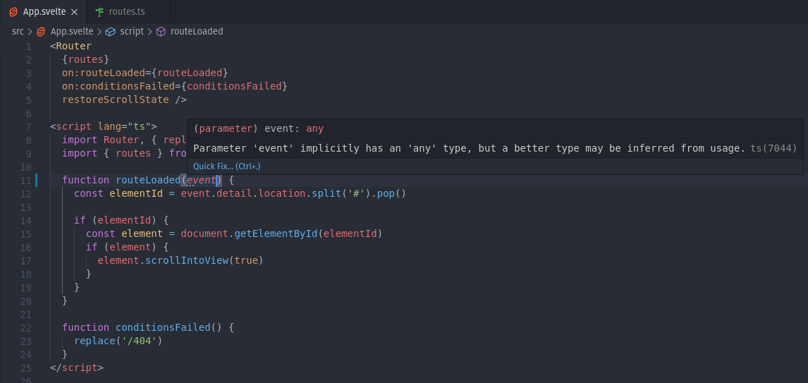 Export RouterEvent interface · Issue #156 · ItalyPaleAle/svelte-spa ...