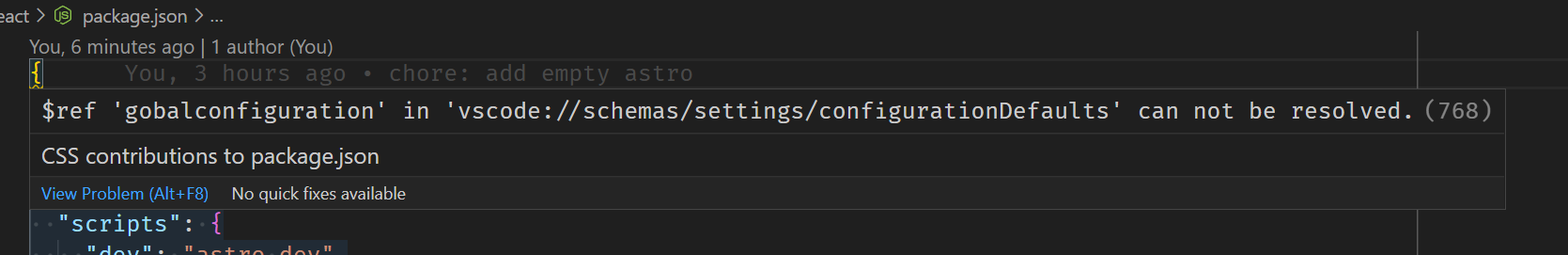 Issue Ref Gobalconfiguration In Vscodeschemassettingsconfigurationdefaults Can Not Be 8584