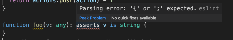 Asserts Modifier Not Supported · Issue 1218 · Typescript Eslinttypescript Eslint · Github 4427