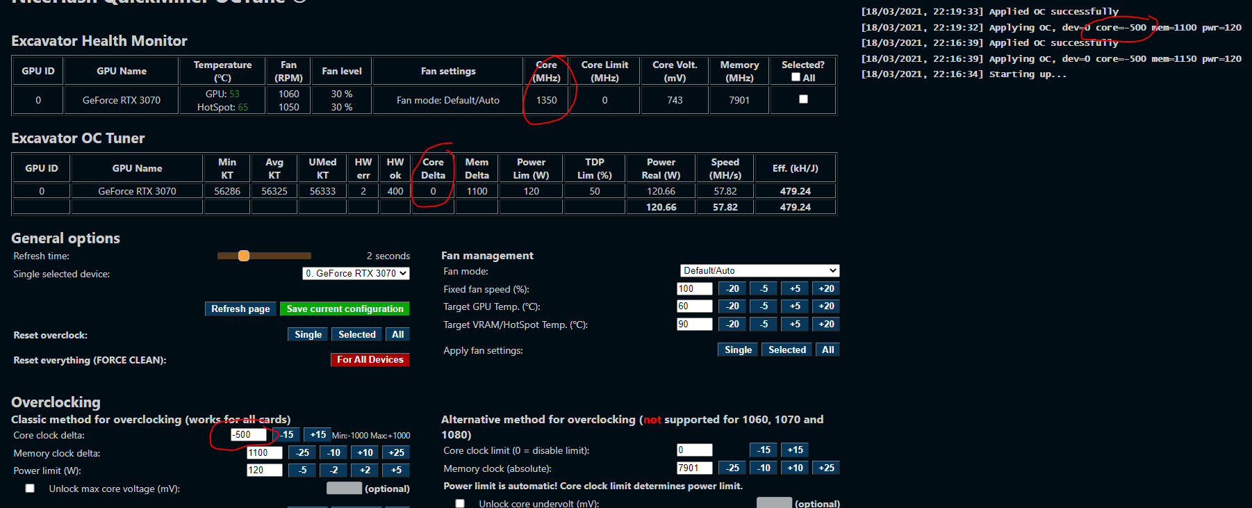 OCTune resets core delta to 0 when changing one of the other values · Issue #235 · nicehash ...