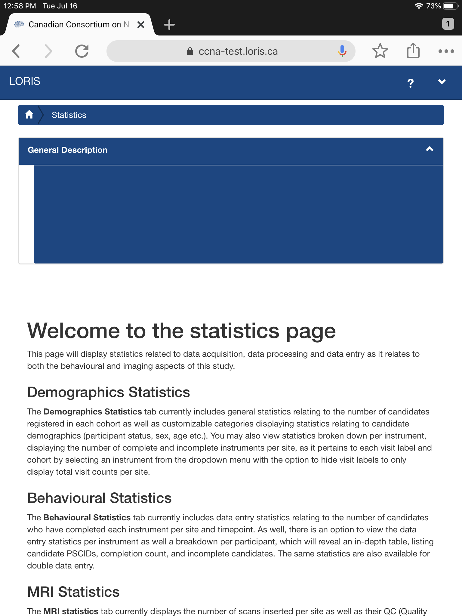 [UI/Tablet] Stats menu items not visible · Issue #4958 · aces/Loris · GitHub
