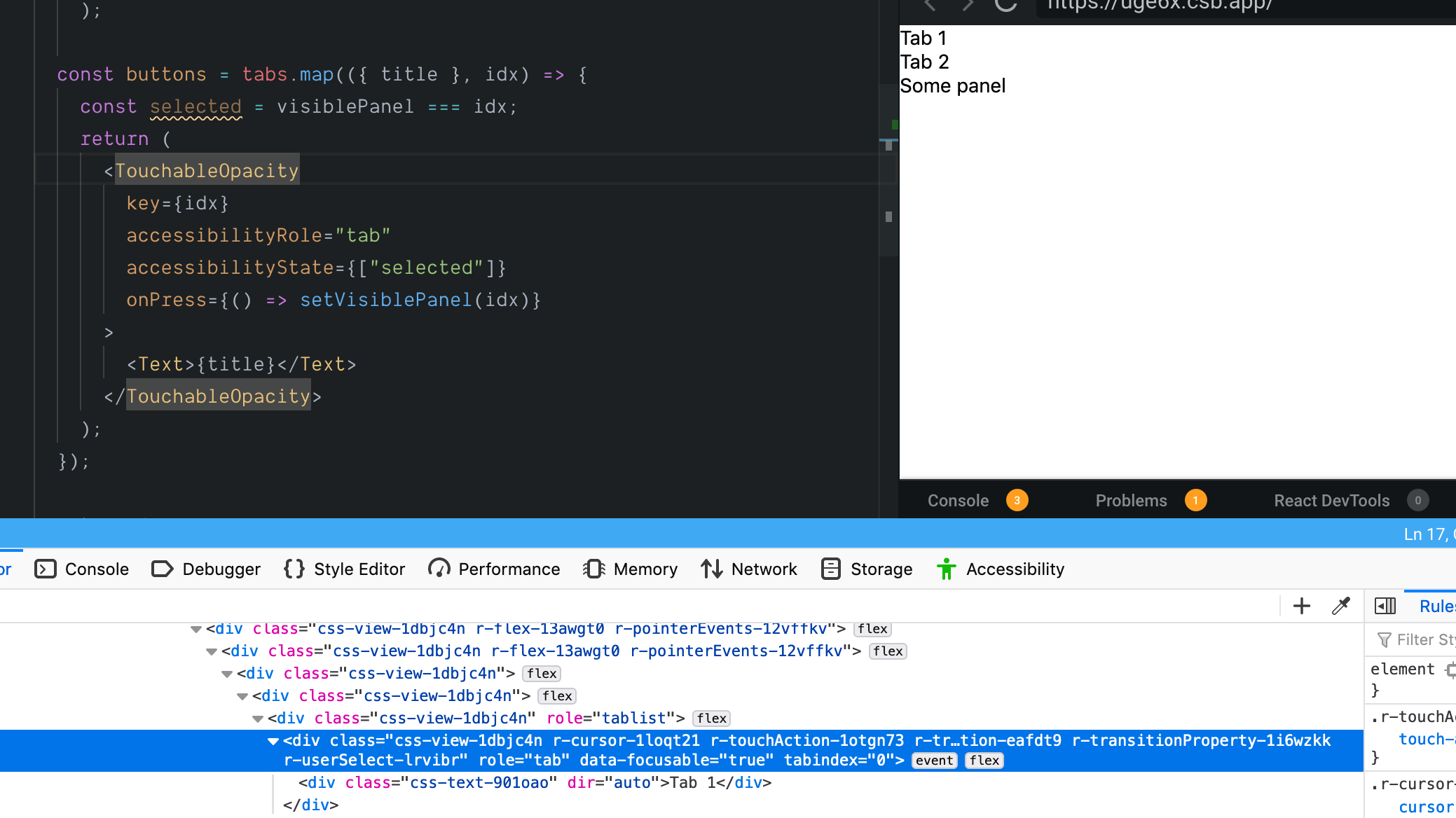 ARIA attribute not being added correctly through accessibilityState · Issue #1483 · necolas ...