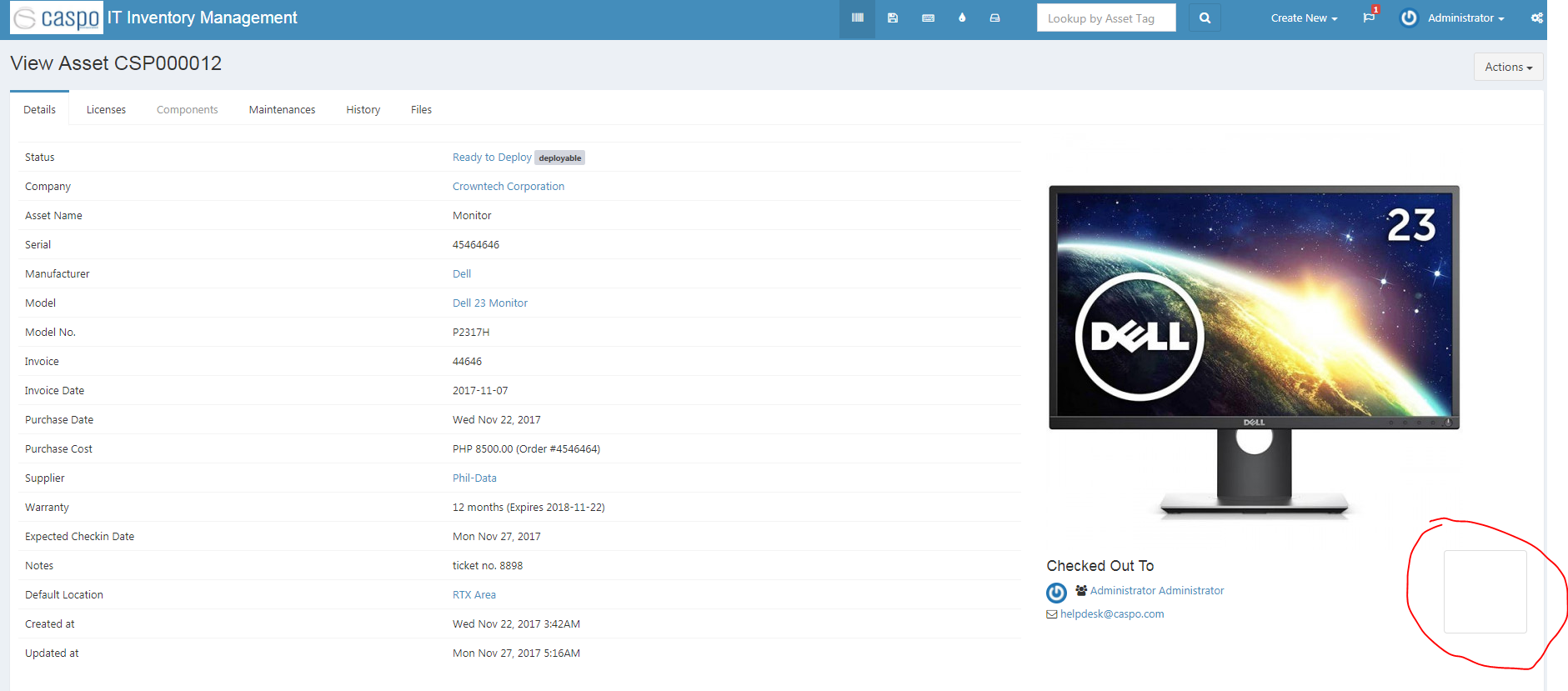 When I change the IP address of the snipe-It server, In the asset when ...