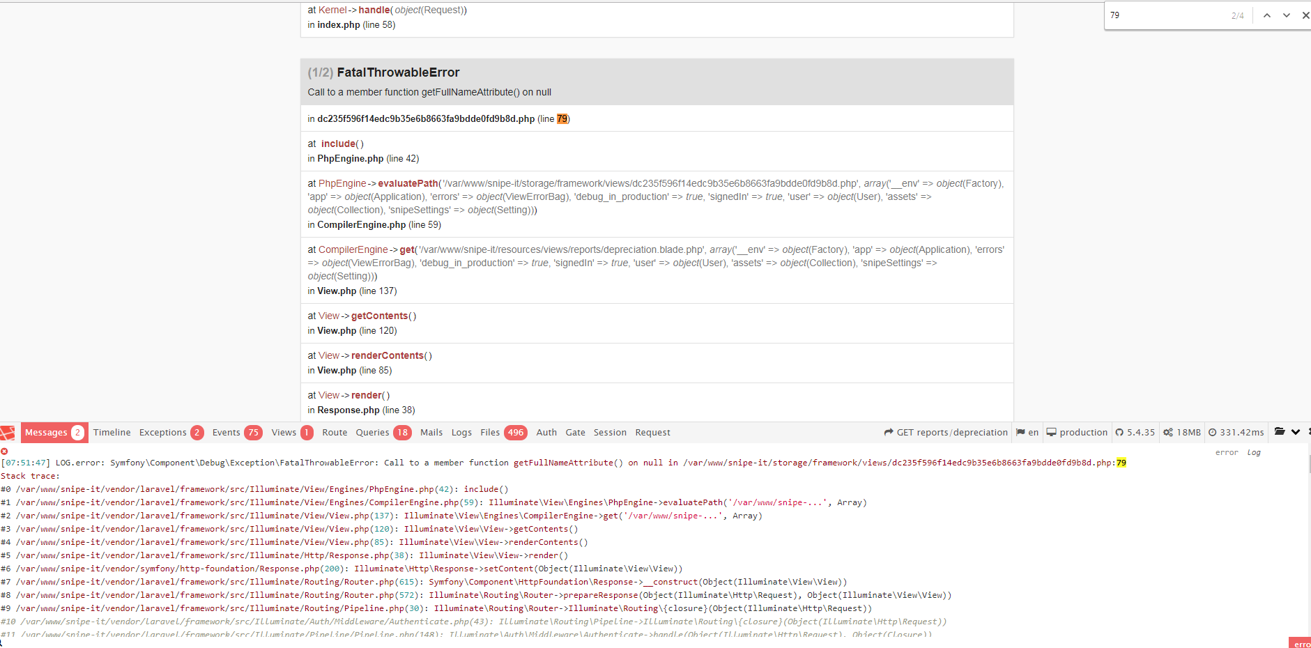 Error message in depreciation report: Whoops, looks like something went wrong · Issue #4872 ...