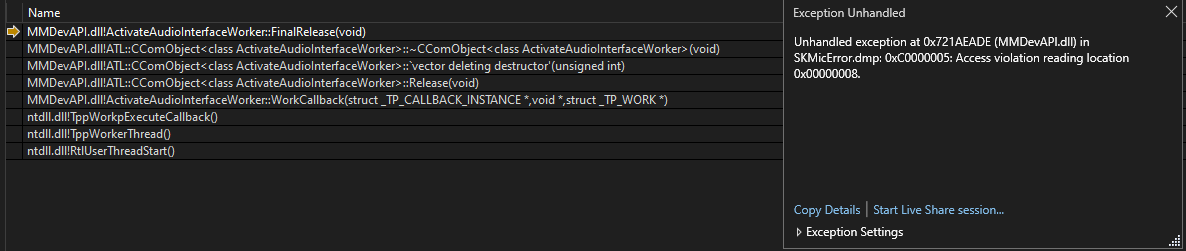 SKMicrophone.Initialize() is throwing a native exception in HoloLens 2 UWP ARM/ARM64 Application ...