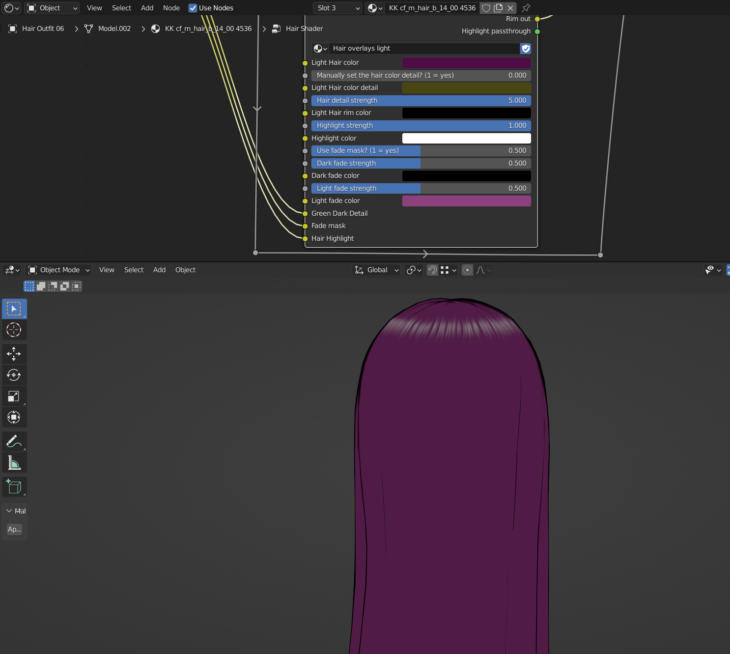V6.1.1 Hair Shader Issue:Hair Detail/Fade Strength will change the whole hair color instead of ...