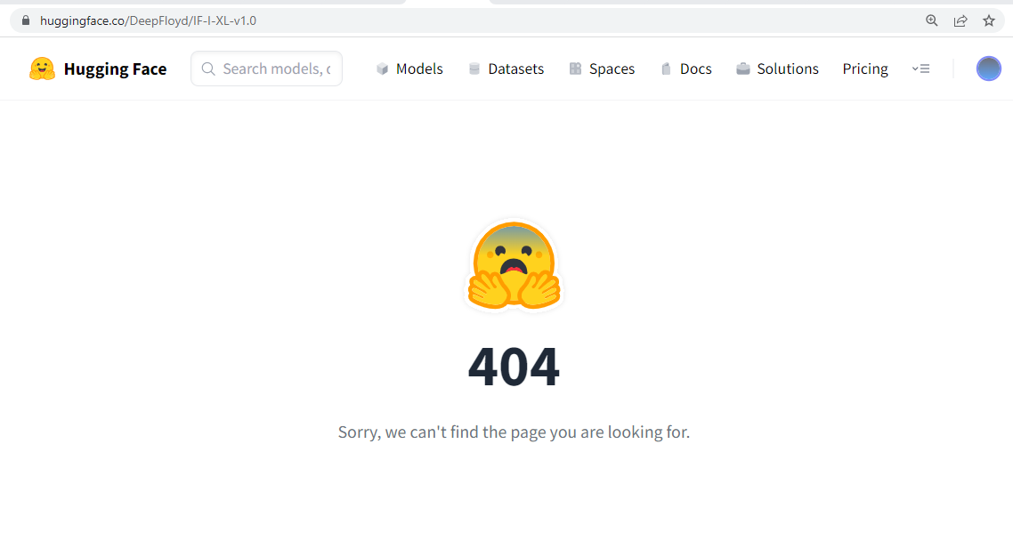 DeepFloyd/IF-I-XL-v1.0 404 error · Issue #3263 · huggingface/diffusers · GitHub