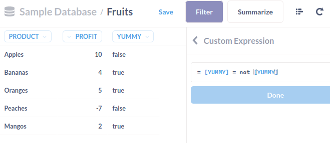 A comparison involving boolean NOT is incorrectly rejected · Issue #22254 · metabase/metabase ...